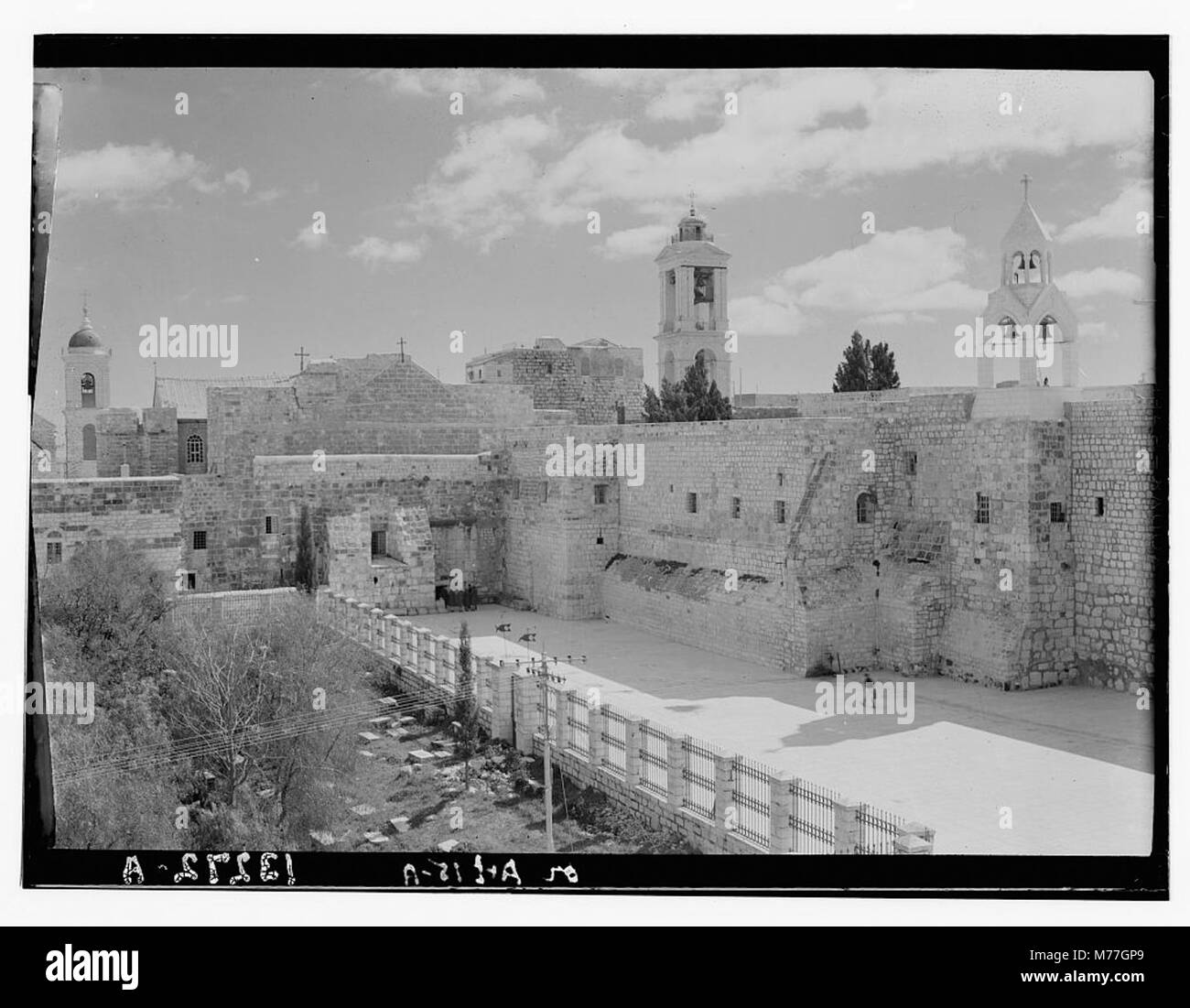 A photograph of the Church of the Nativity in Bethlehem, one of the ...