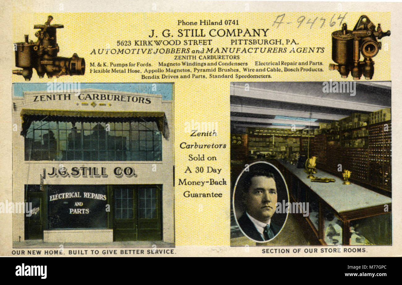 A Zenith Carburetor model NBY 2371 is displayed, showcasing an early ...