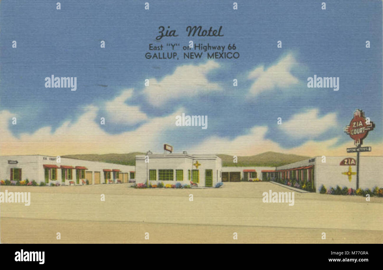 This image shows the Zia Motel, a mid-century motel likely located in ...