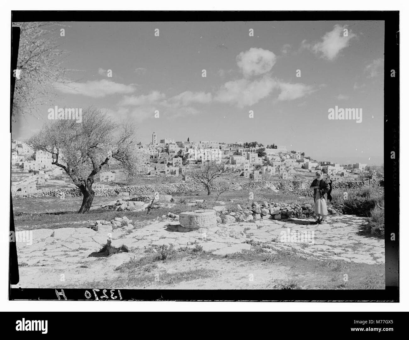 A photograph of Bethlehem taken from the south, showing the landscape ...