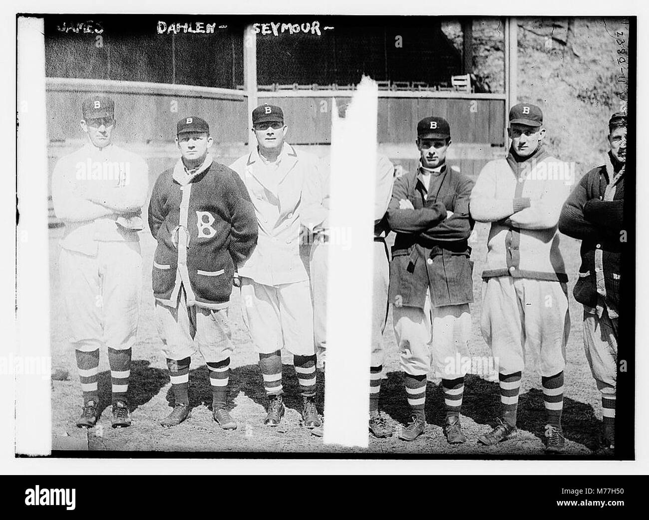 A photo of Bill L. James, Bill Dahlen, and Cy Seymour, all prominent ...