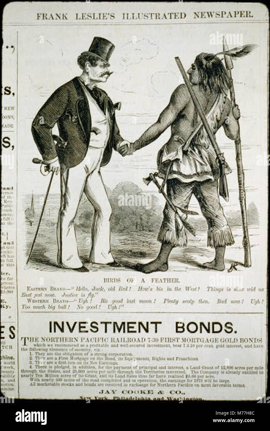 This cartoon depicts two characters, an 'Eastern bravo' and a 'Western ...