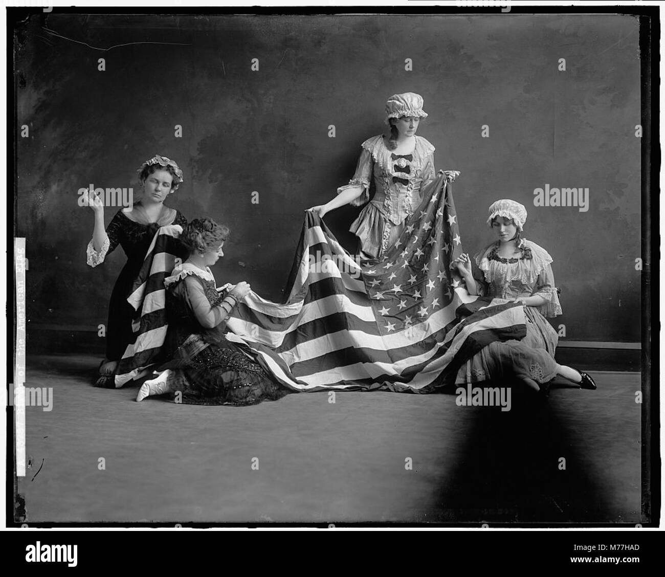 An image representing the creation of the American flag, a pivotal ...