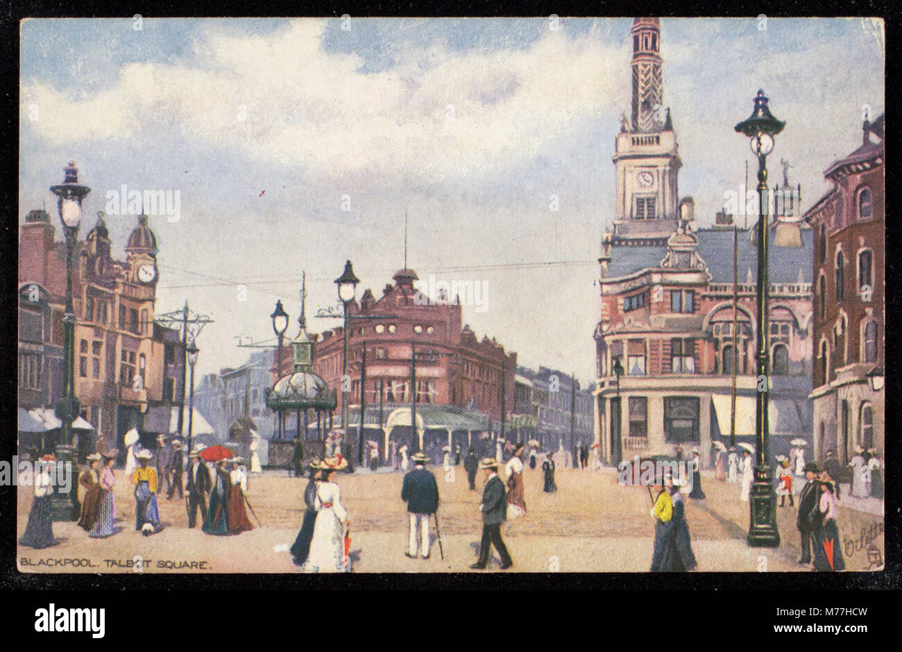 Blackpool’s Talbot Square is depicted in this image, capturing the ...