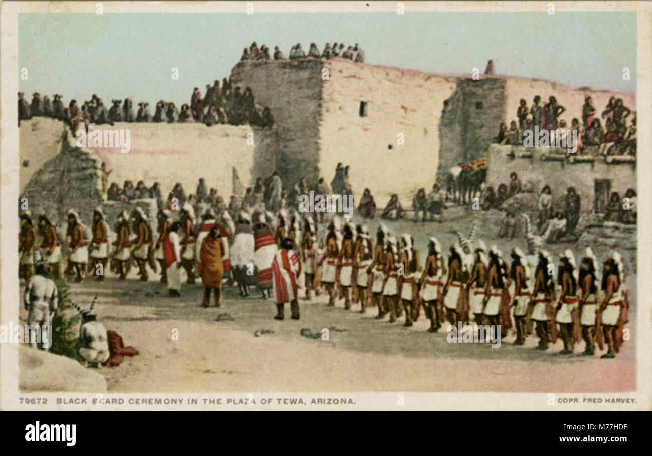 Black Beard Ceremony in the Plaza of Tewa, Fred Harvey (NBY 21475 Stock ...