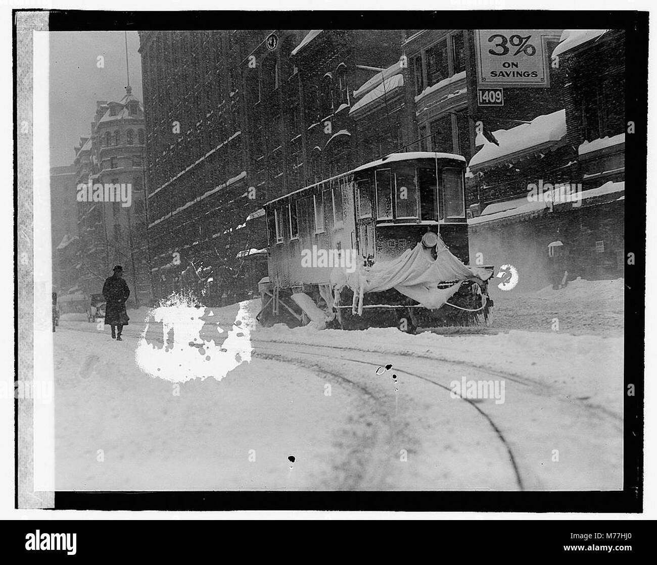 A blizzard captured on January 28, 1922, showcasing the harsh winter ...