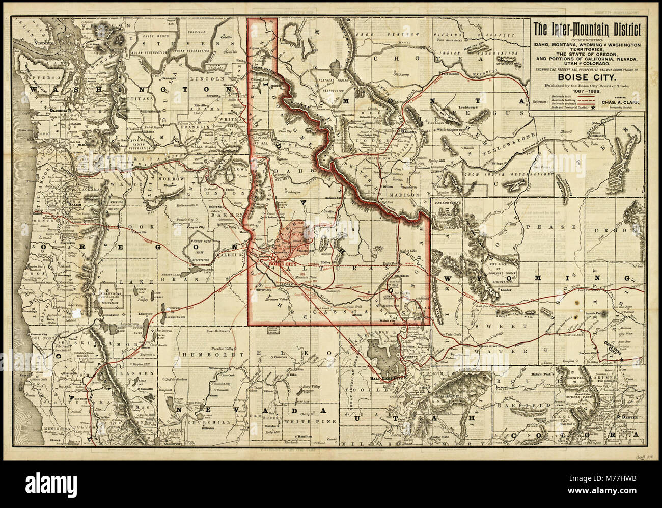 A panoramic view of Boise City, Idaho, and its surrounding southwestern ...