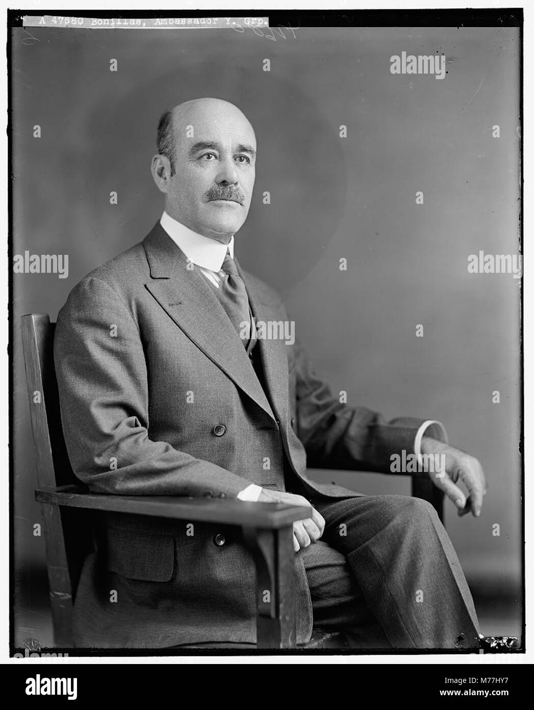 A formal portrait of Y. Bonillas, an ambassador, highlighting their ...