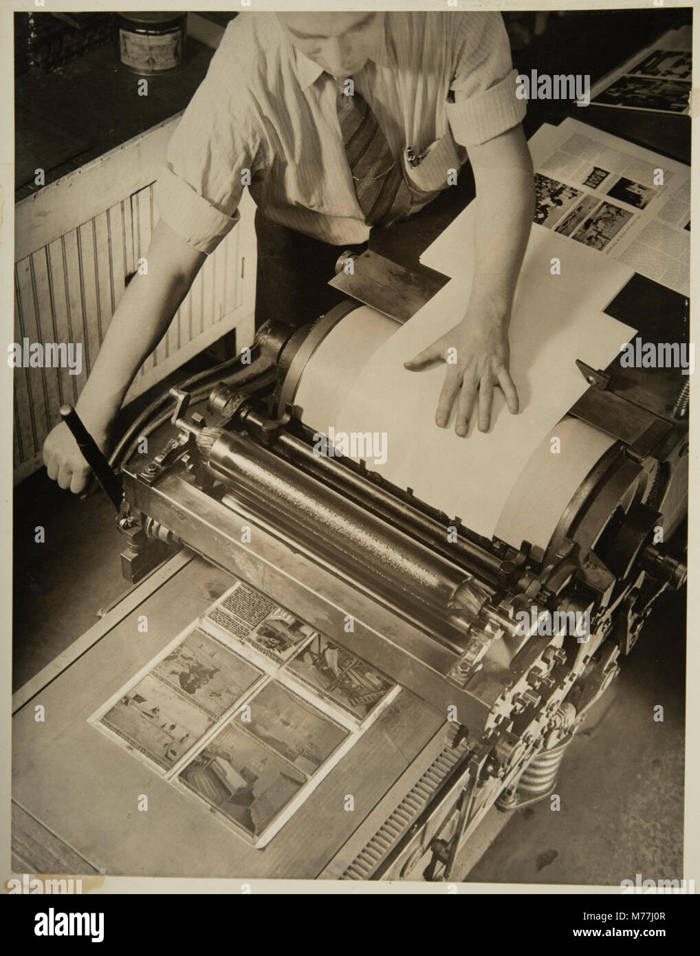 Illustration depicting the process of typesetting in book manufacturing ...