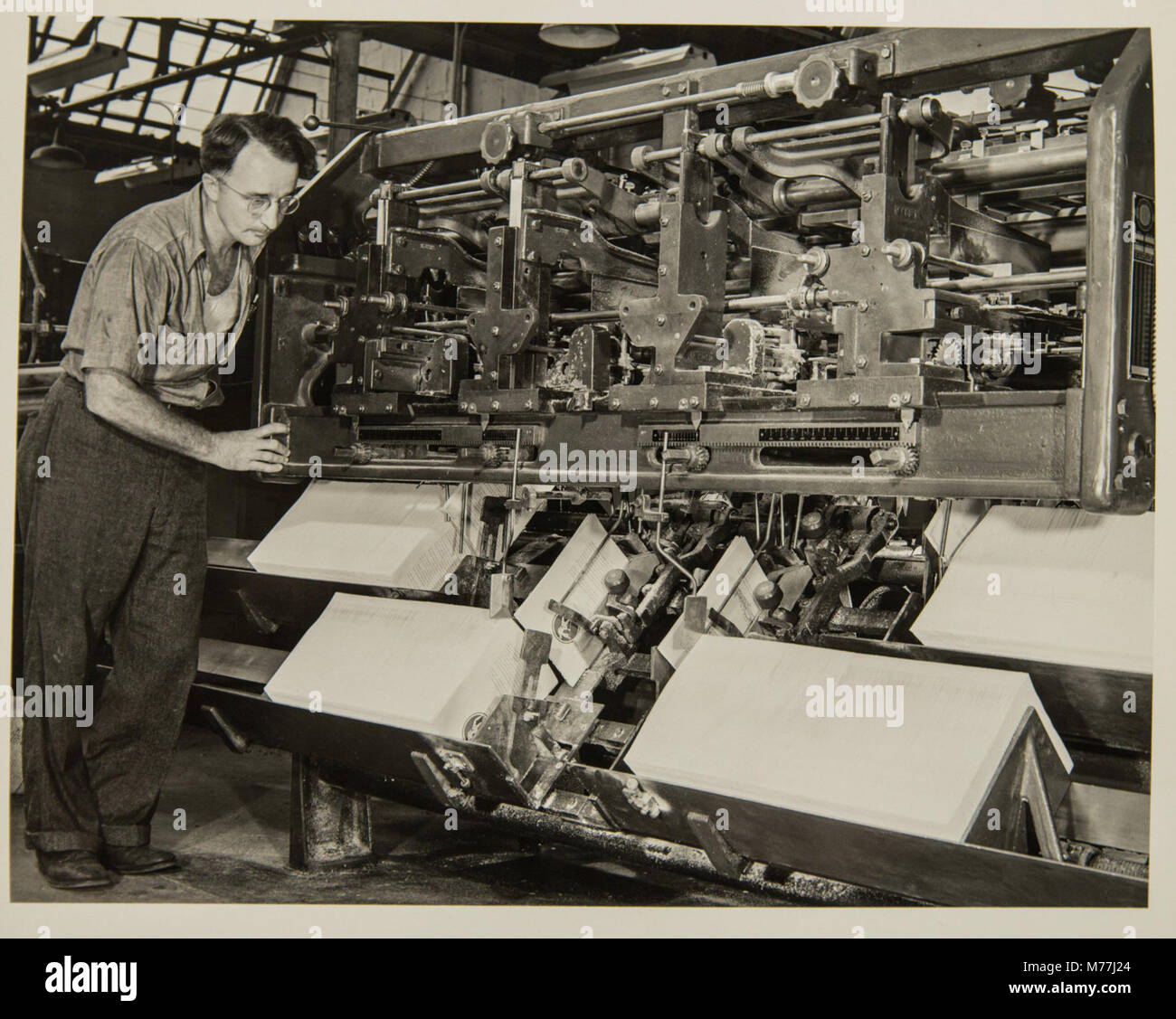 This image depicts the book manufacturing process, focusing on the ...