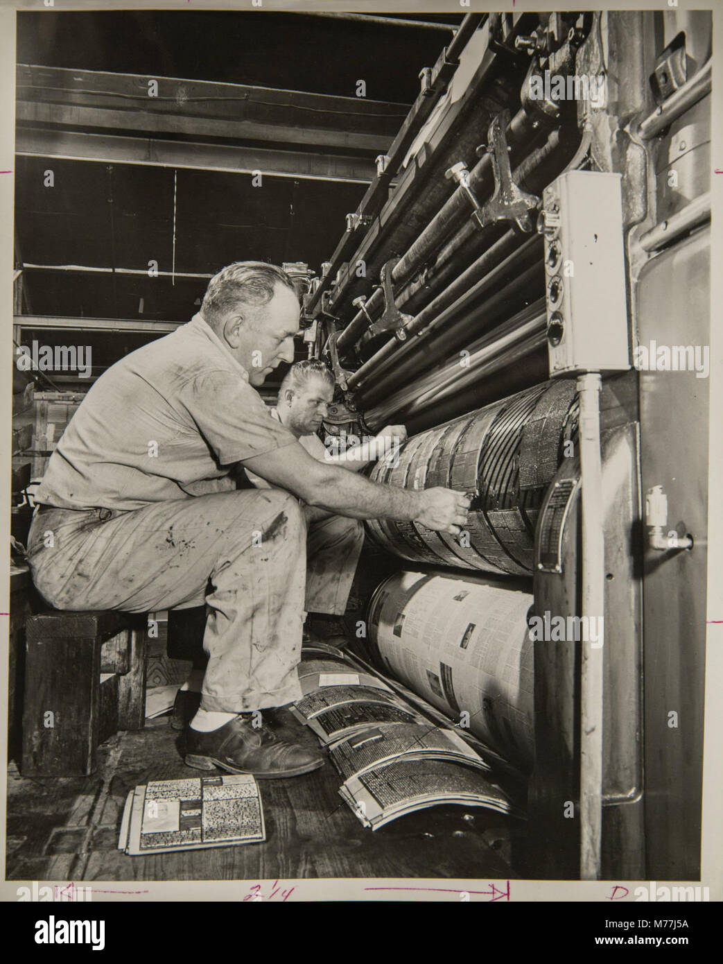 An image showing the process of book manufacturing using letterpress ...