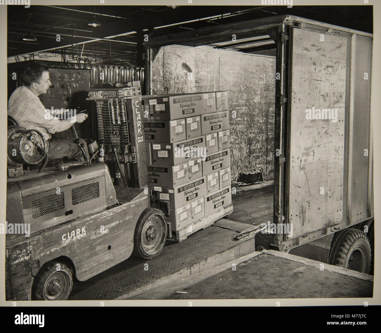A depiction of book manufacturing, with an emphasis on the shipping and ...