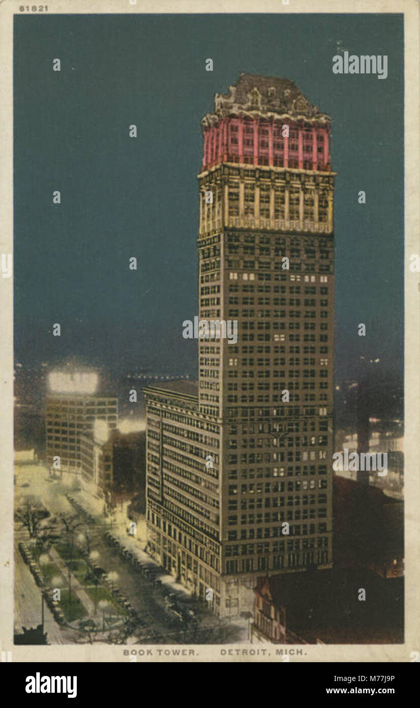 A historical image of the Book Tower, an iconic architectural landmark ...