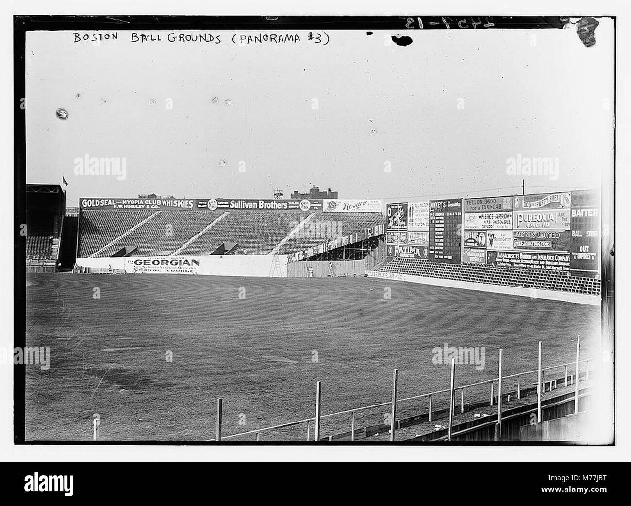 A panoramic view of the Boston ball grounds in 1912, showing the ...