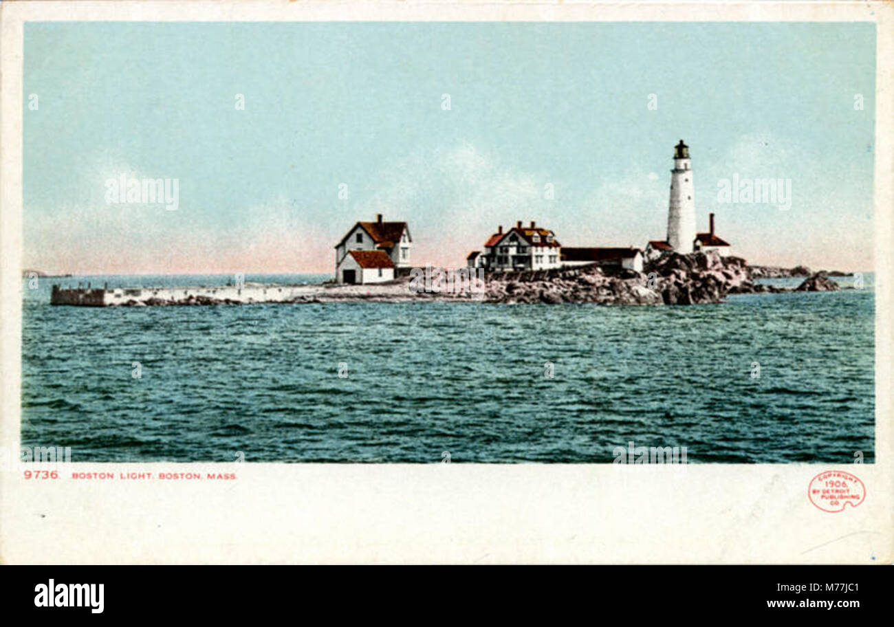 View of the Boston Light, one of the oldest lighthouses in the United ...