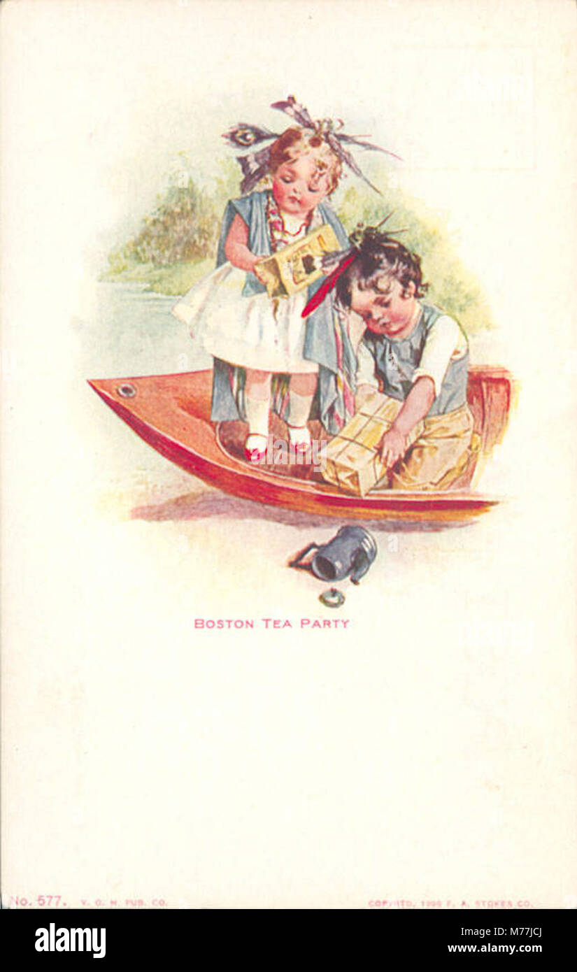 A depiction of the Boston Tea Party, a significant event in American ...
