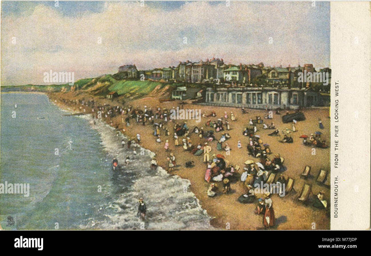 A scenic view of Bournemouth, England, captured from the pier looking ...