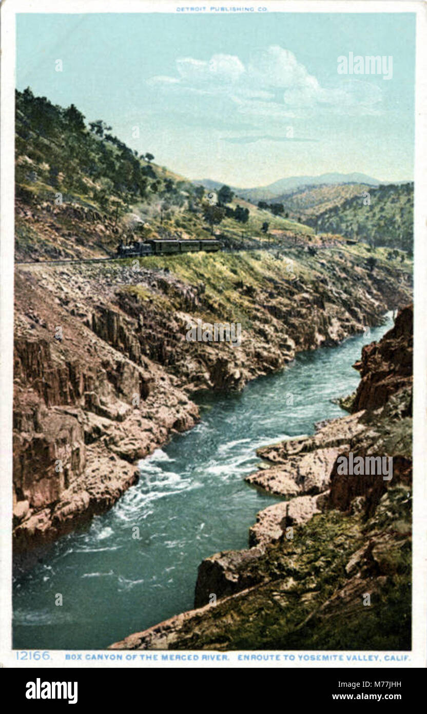A scenic photograph of Box Canyon along the Merced River, taken enroute ...