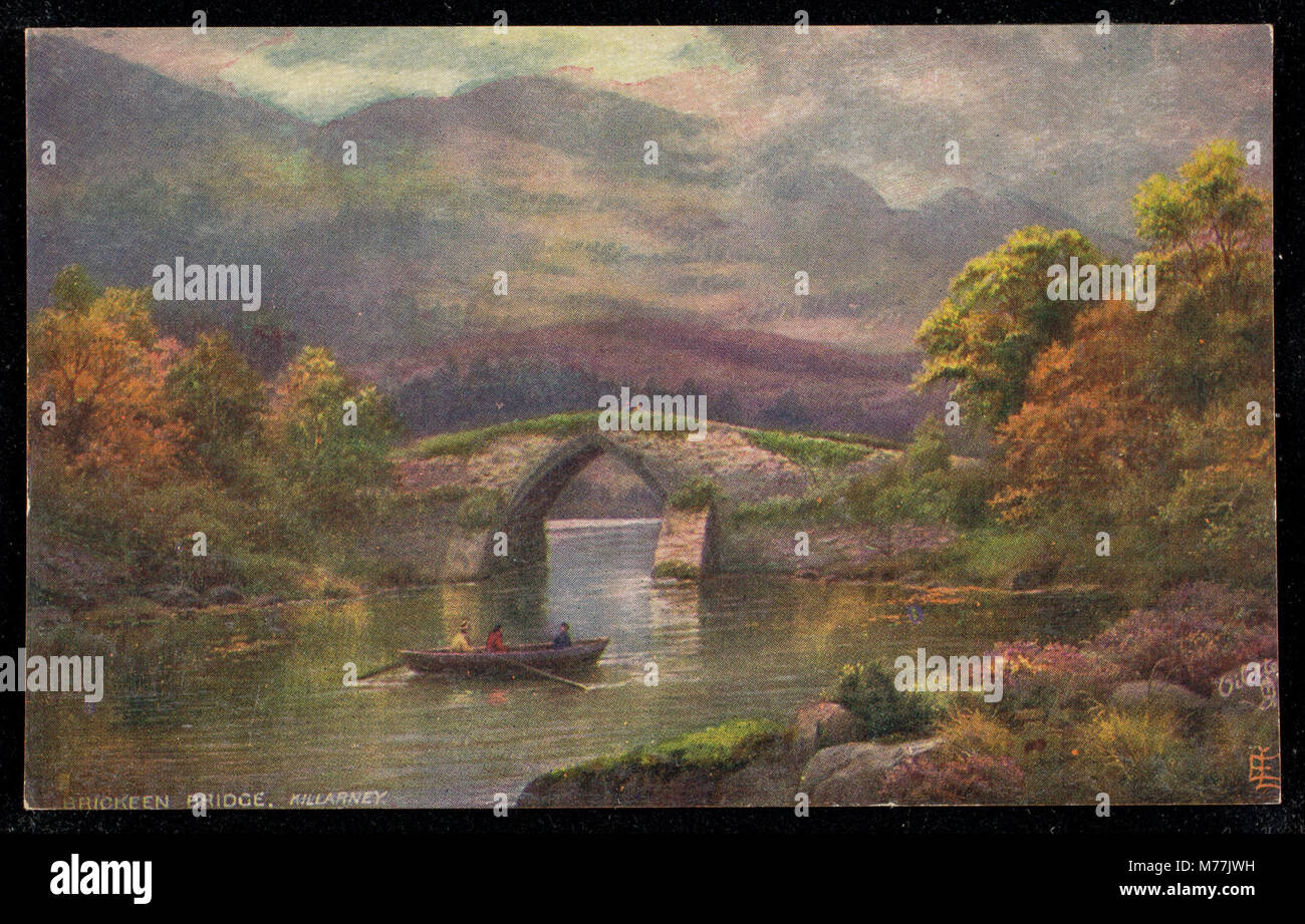 A scenic view of Brickeen Bridge in Killarney, Ireland, renowned for ...