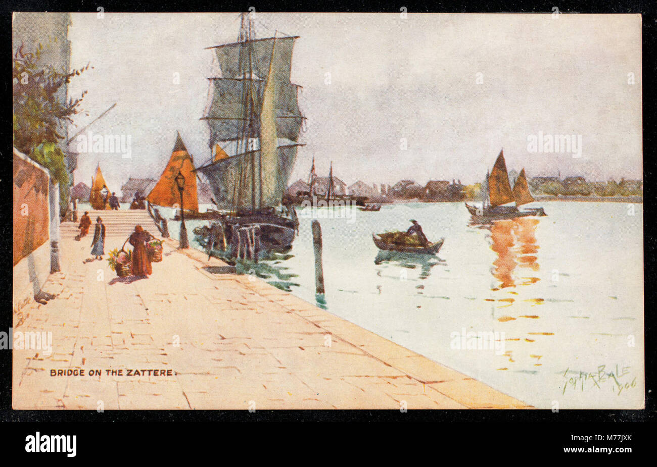 The image depicts a bridge on the Zattere, a scenic waterfront ...