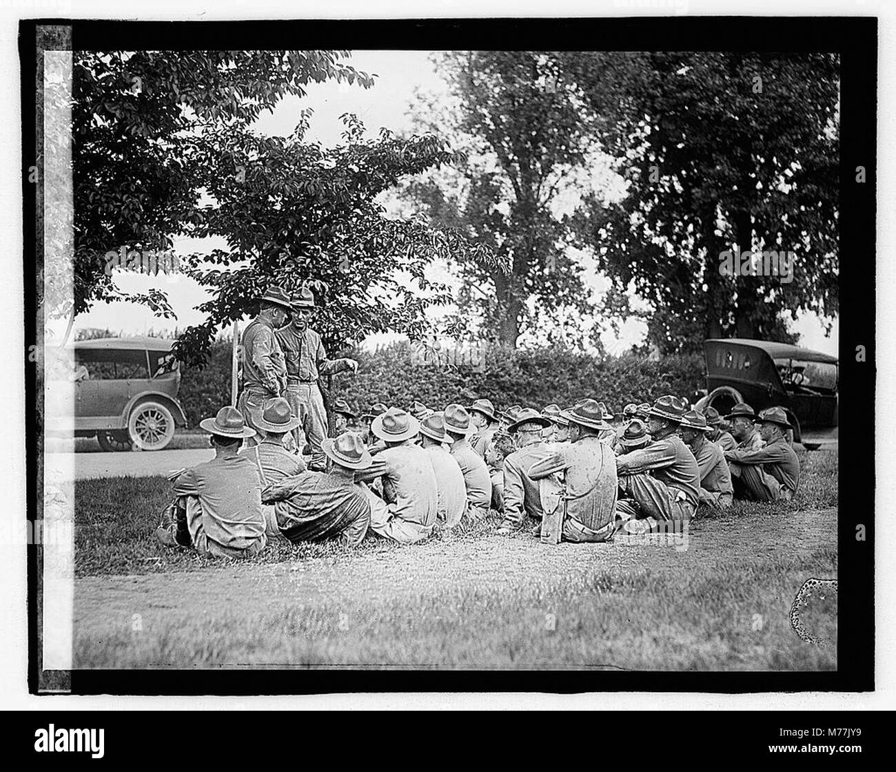 A historical photograph of Brigadier General Butler with several ...