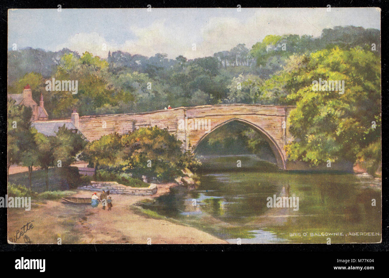 A photograph of the Brig O' Balgownie, a historic bridge in Aberdeen ...