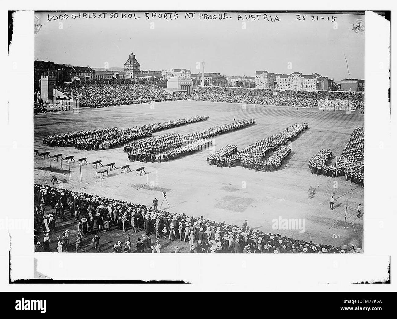 Photograph of 6000 girls participating in the Sokol Sports event in ...