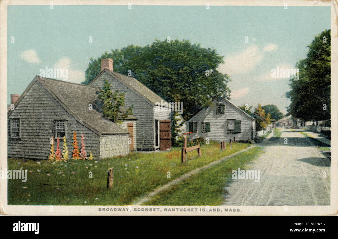 A photograph of Broadway Street in Sconset, capturing the quaint ...