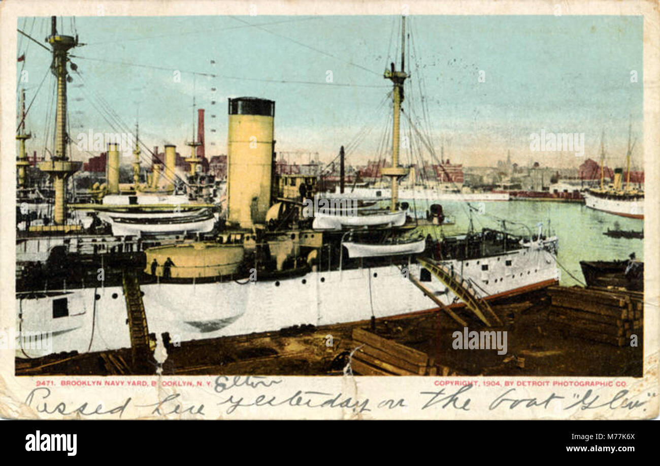 A historical photograph of the Brooklyn Navy Yard, an important site ...