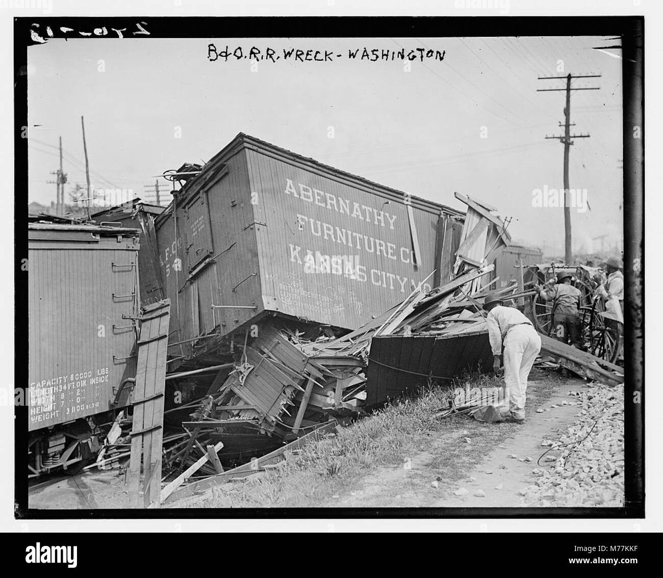 This image shows the aftermath of a wreck involving the Baltimore and ...
