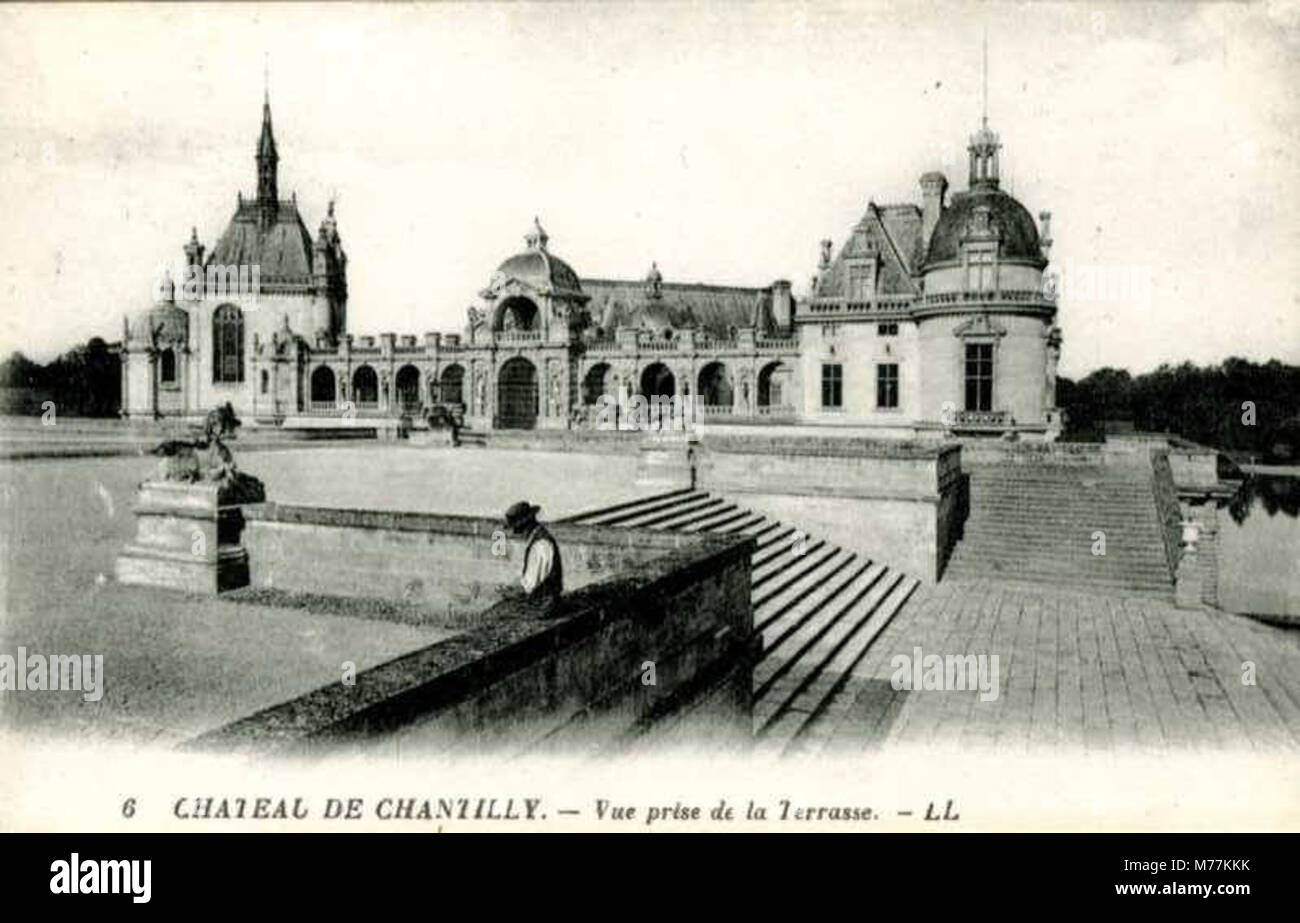 A view from the terrace of the Château de Chantilly, offering a scenic ...