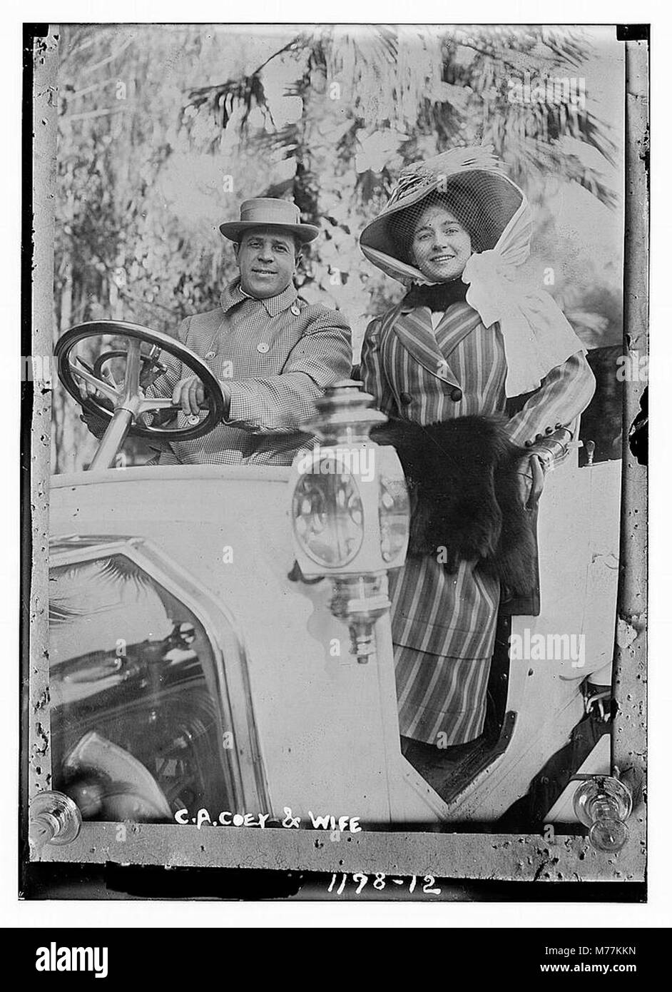 A vintage photograph of C.A. Coey and his wife, capturing a moment from ...