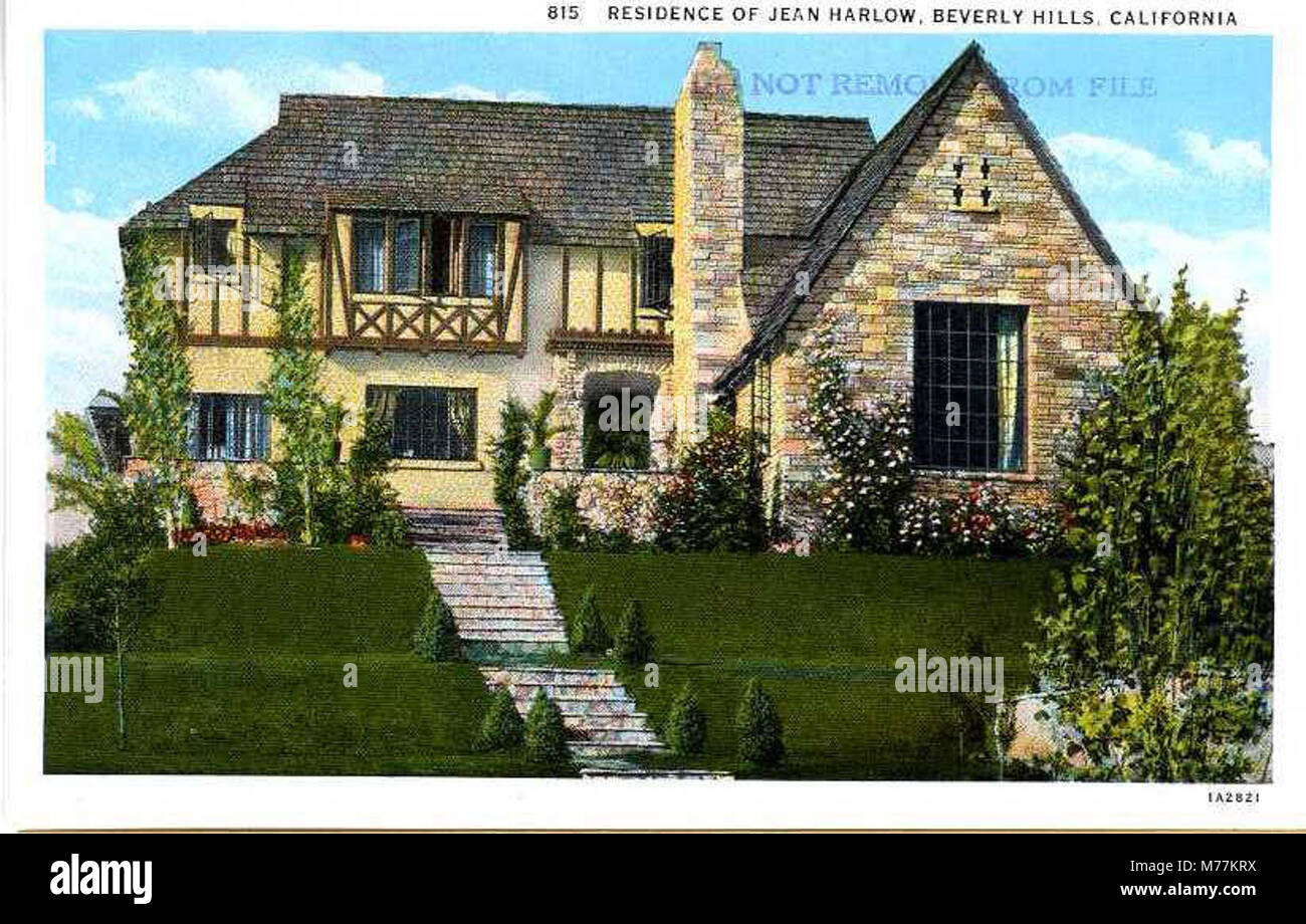 A historical photograph of Jean Harlow’s residence in Beverly Hills ...