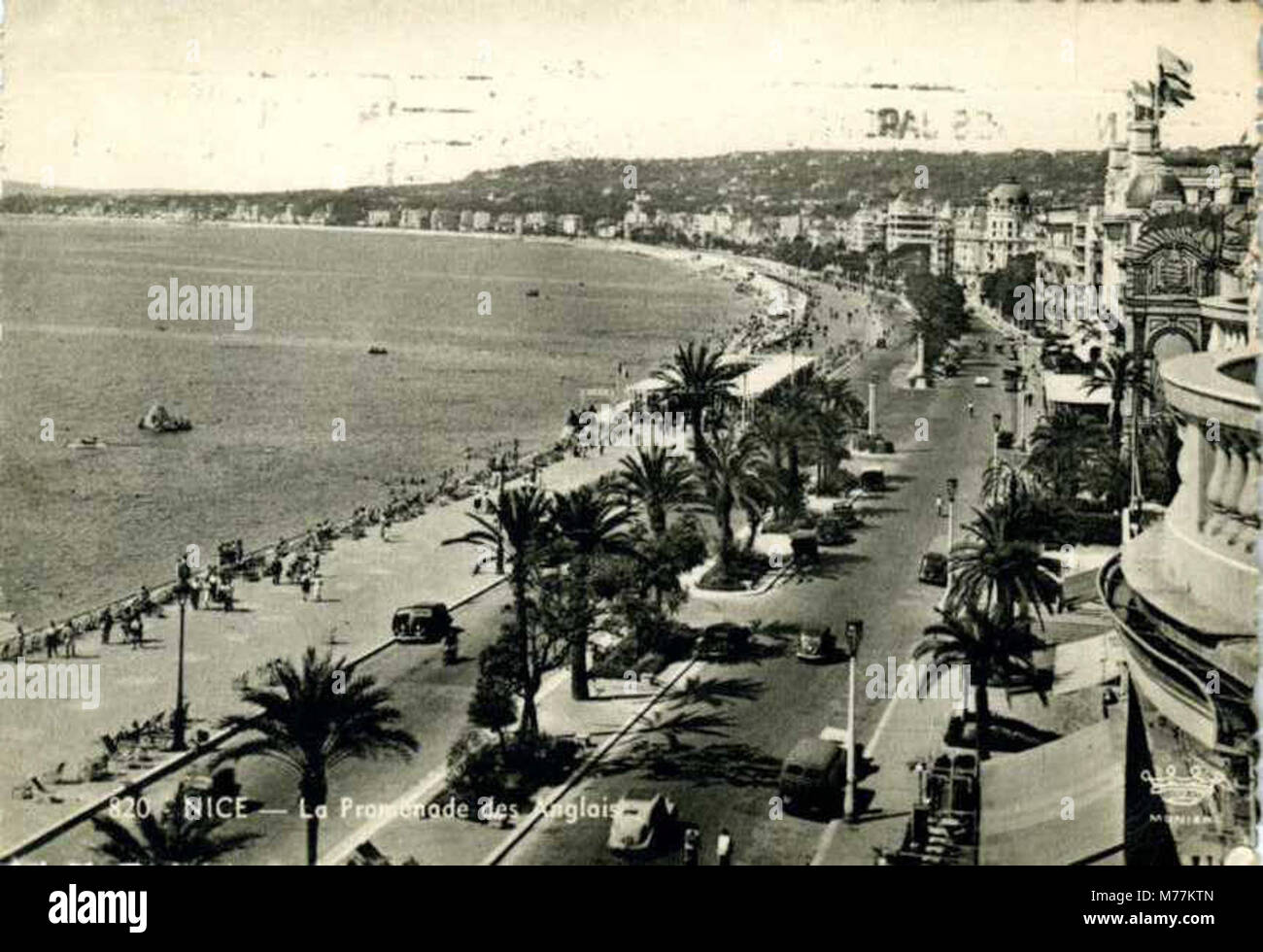 A view of the Promenade des Anglais in Nice, France, a famous seafront ...