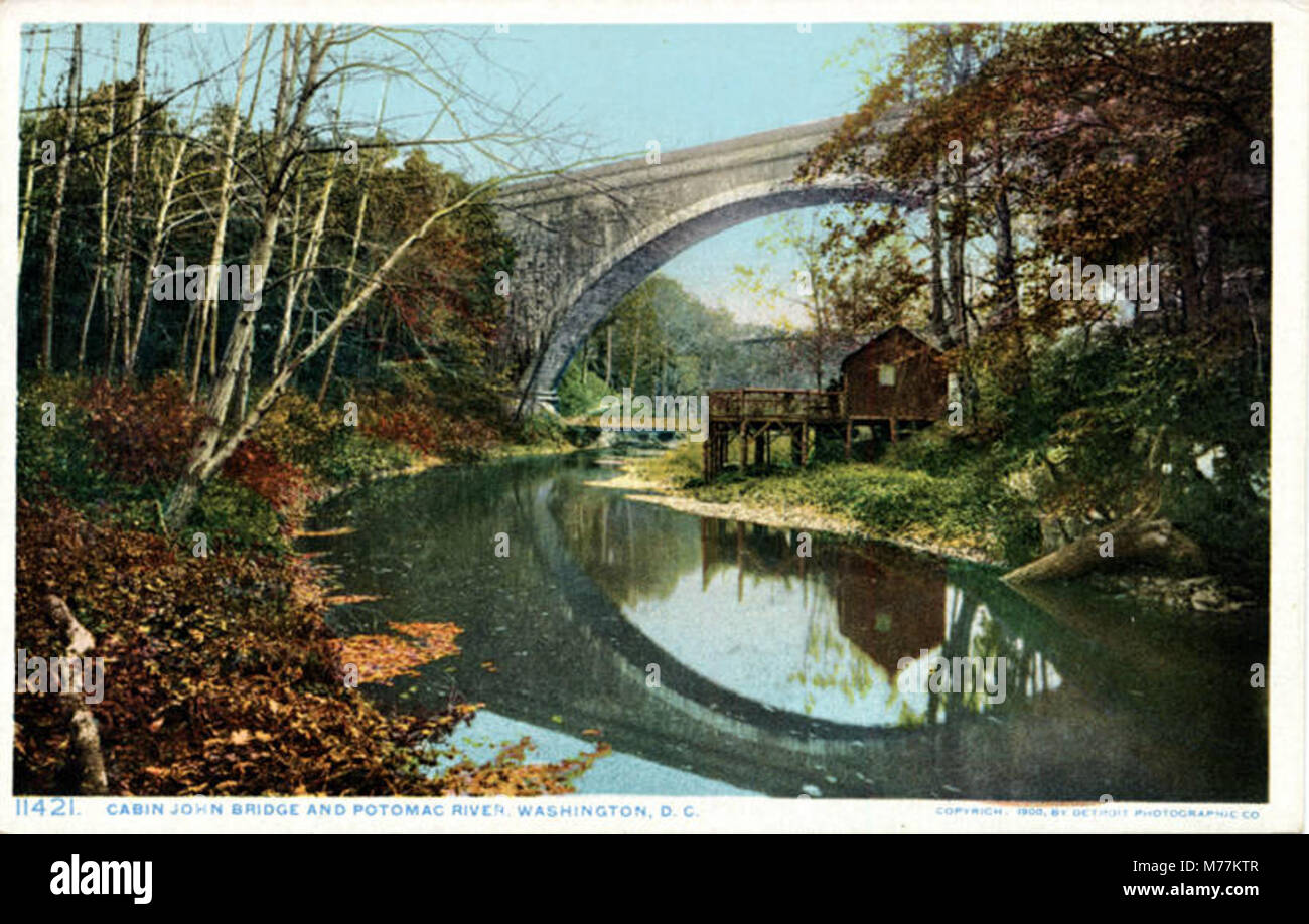 The Cabin John Bridge, located in Maryland, is a historic stone arch ...