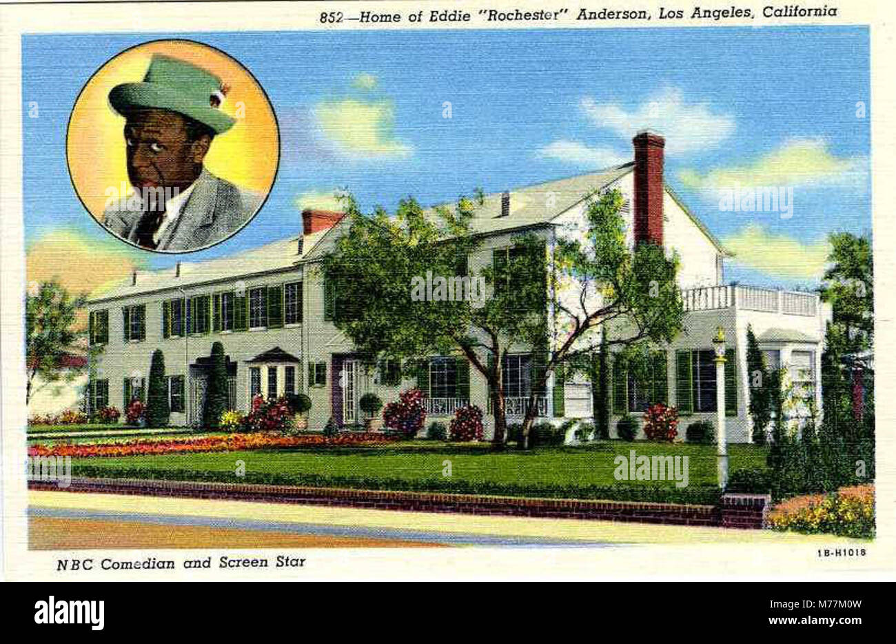 A photograph of the home of Eddie 'Rochester' Anderson, a well-known ...