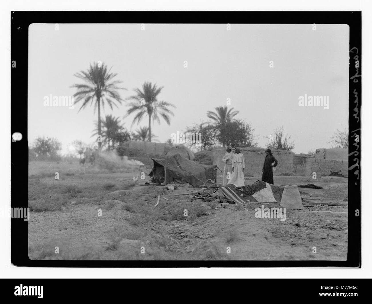 A photograph of a camp near Kerbela, a city in Iraq, showing the tents ...