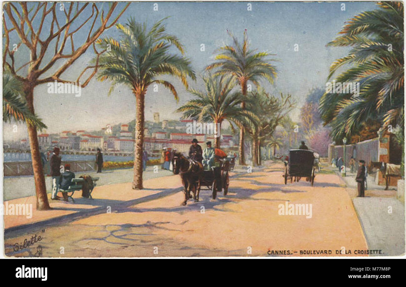 This photograph captures a view of Boulevard de la Croisette in Cannes ...
