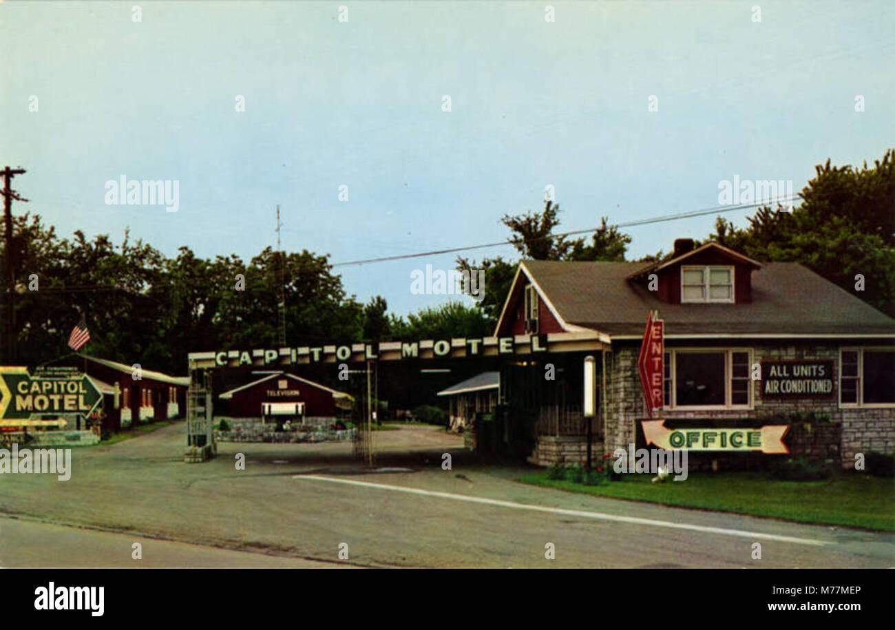 The Capitol Motel, shown in a vintage photograph, highlights mid ...