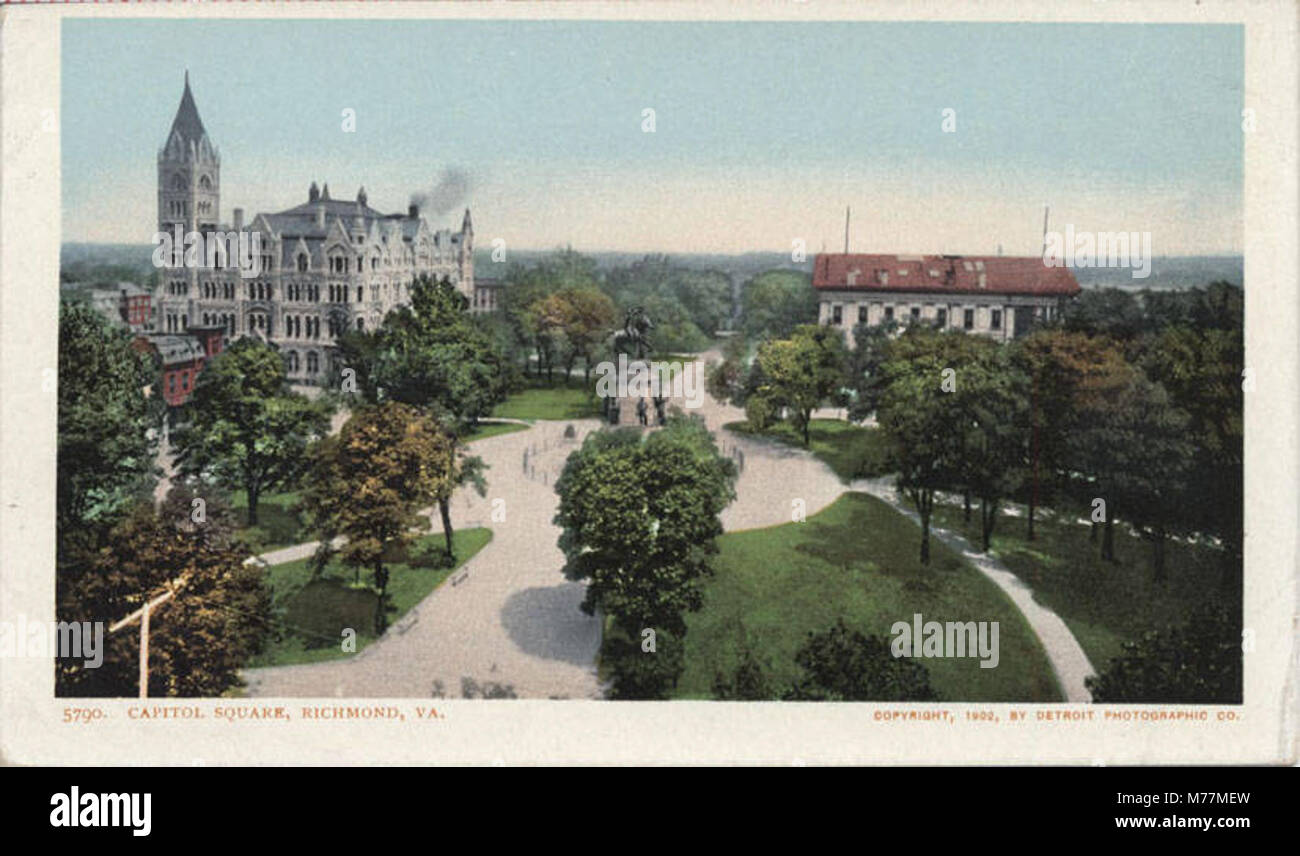 View of Capitol Square in Richmond, Virginia, showcasing the George Washington Equestrian ...