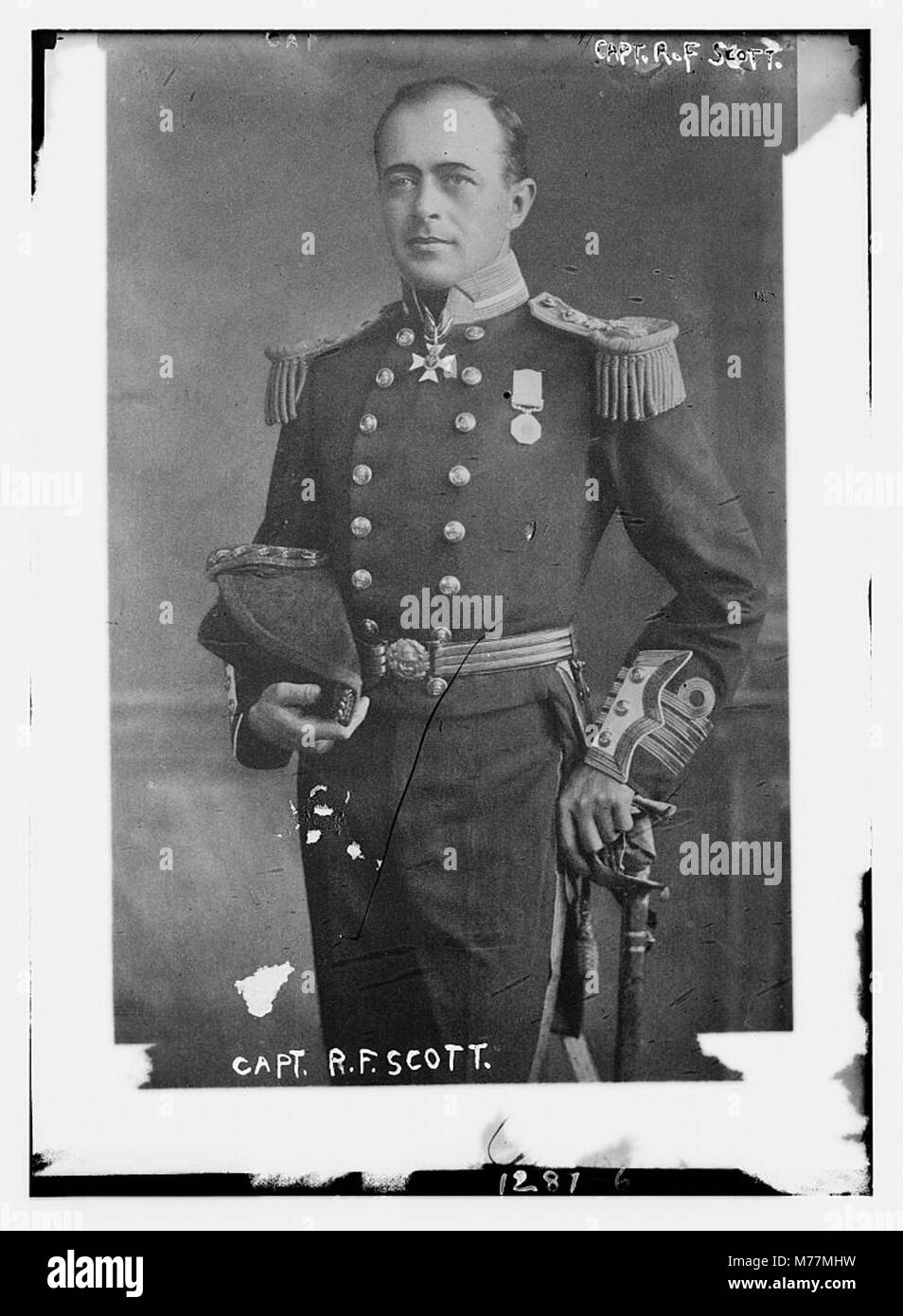 A portrait of Captain R.F. Scott, a prominent British explorer, known ...
