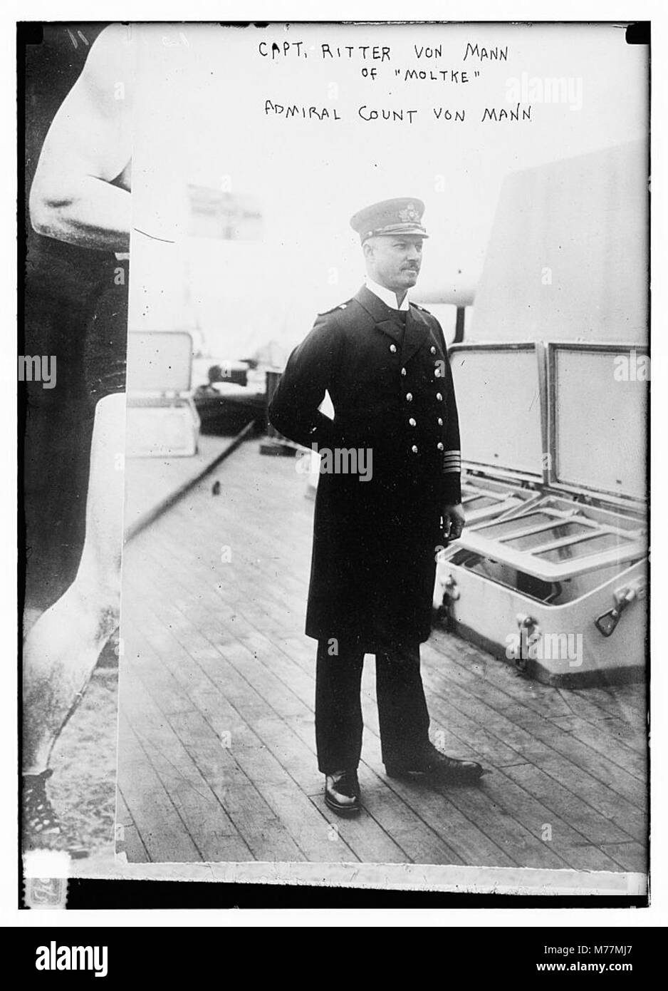 Captain Ritter von Mann, commanding officer of the German warship ...