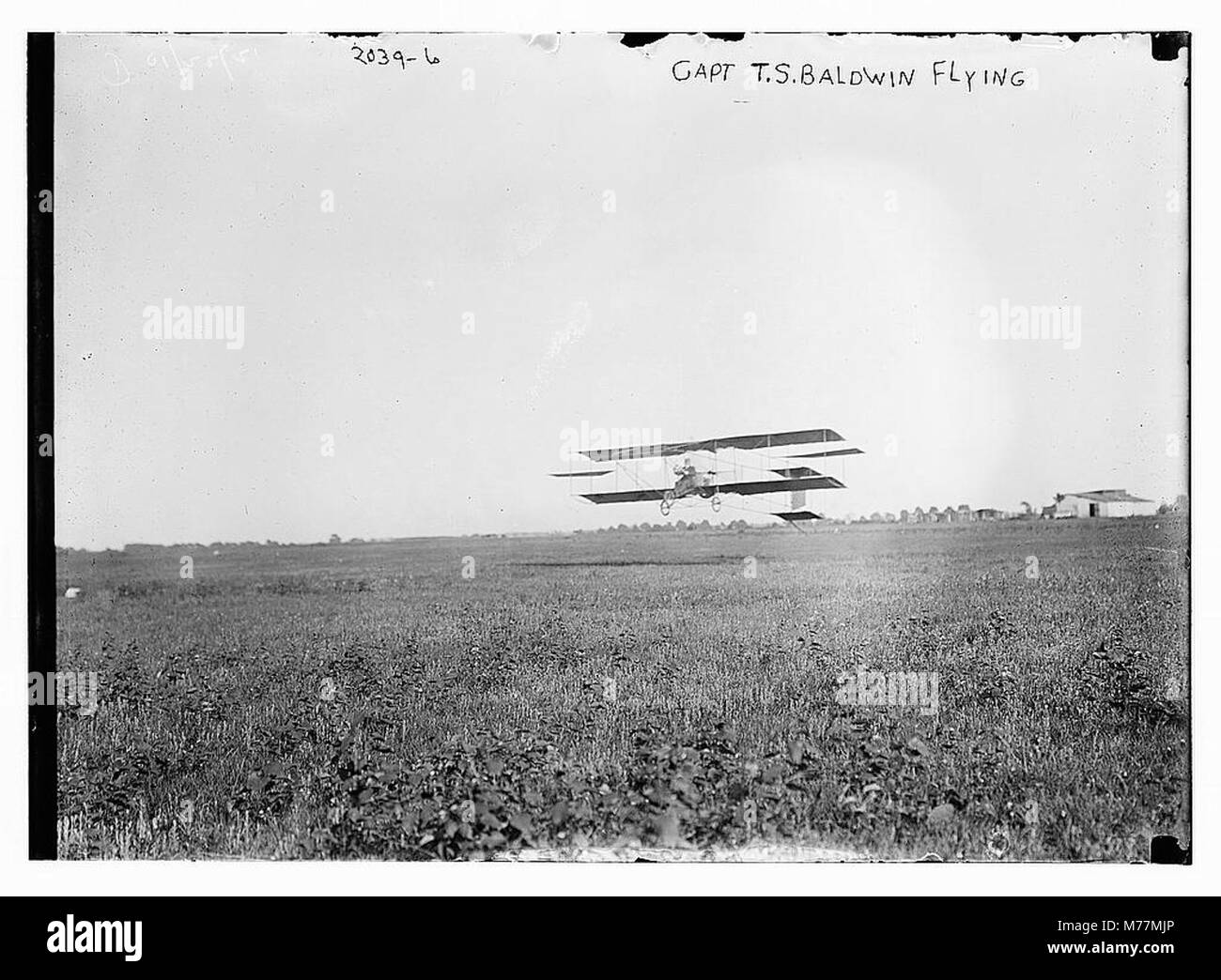 A photograph of Captain T.S. Baldwin flying, capturing a moment in ...