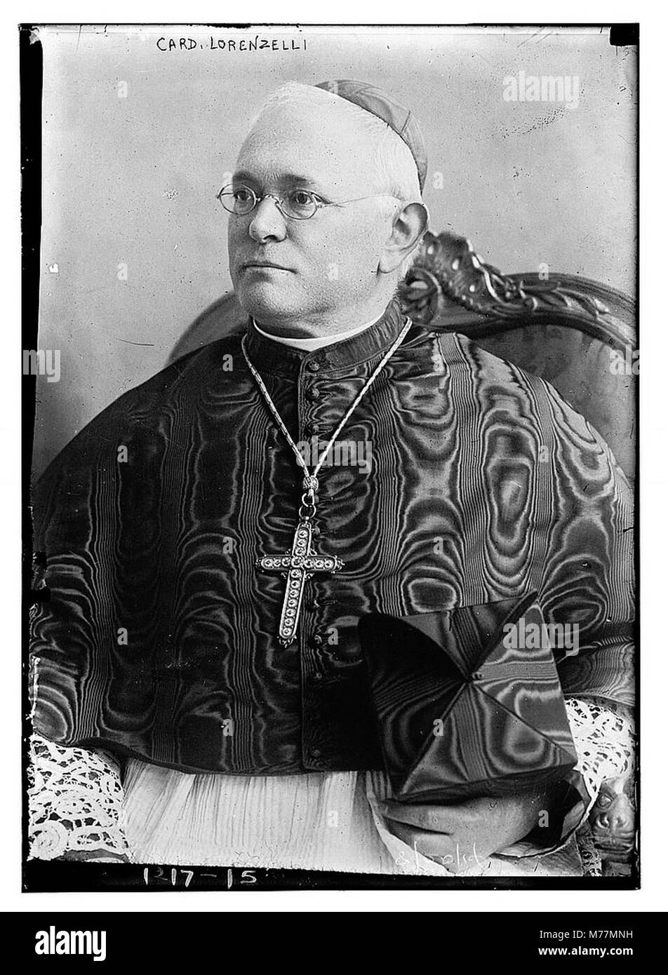 A portrait of Cardinal Lorenzelli, capturing his dignified presence and ...
