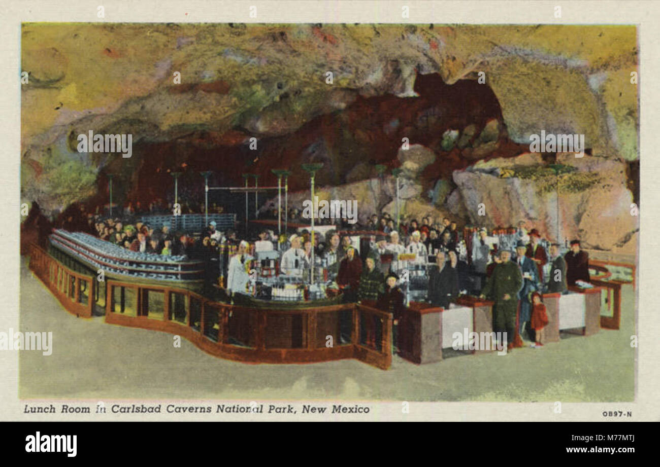 An interior image of the Lunch Room in Carlsbad Caverns National Park ...