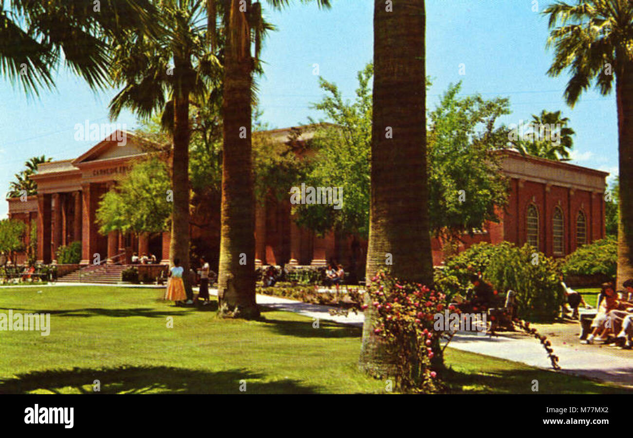 A photograph of the Carnegie Free Library in Tucson, Arizona ...