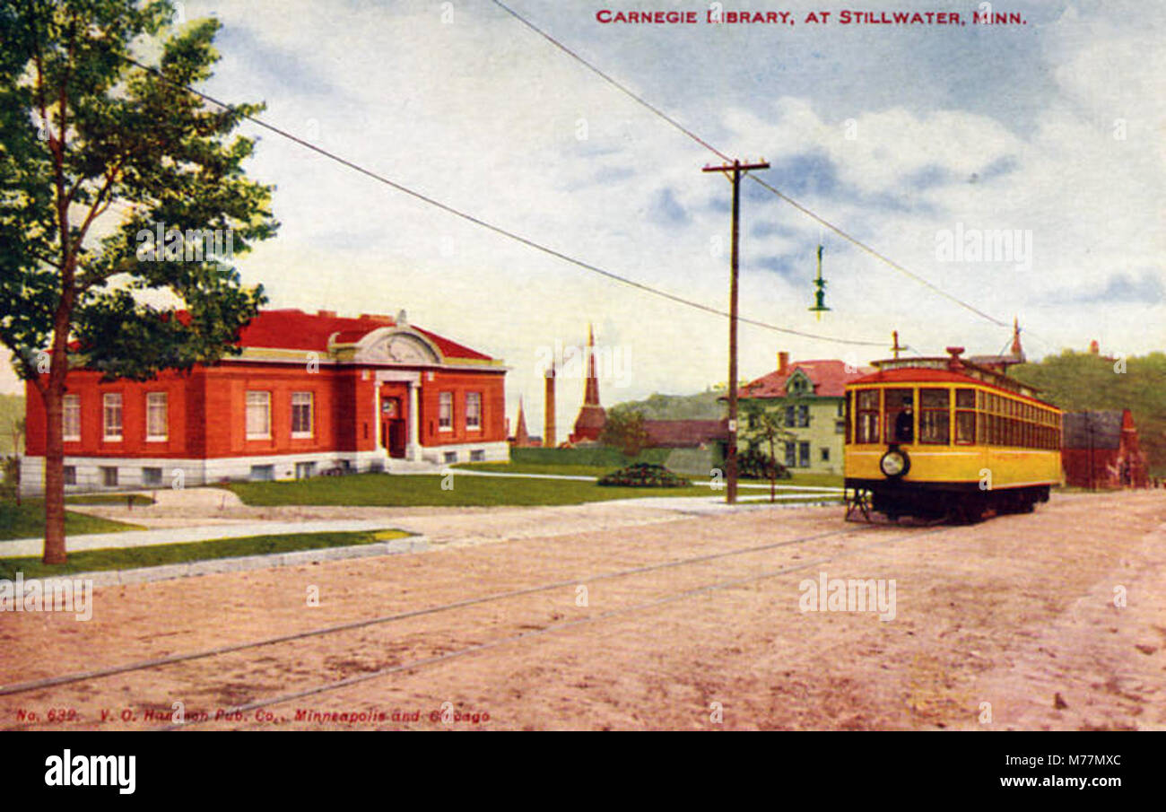A historic photograph of the Carnegie Library in Stillwater, Minnesota ...