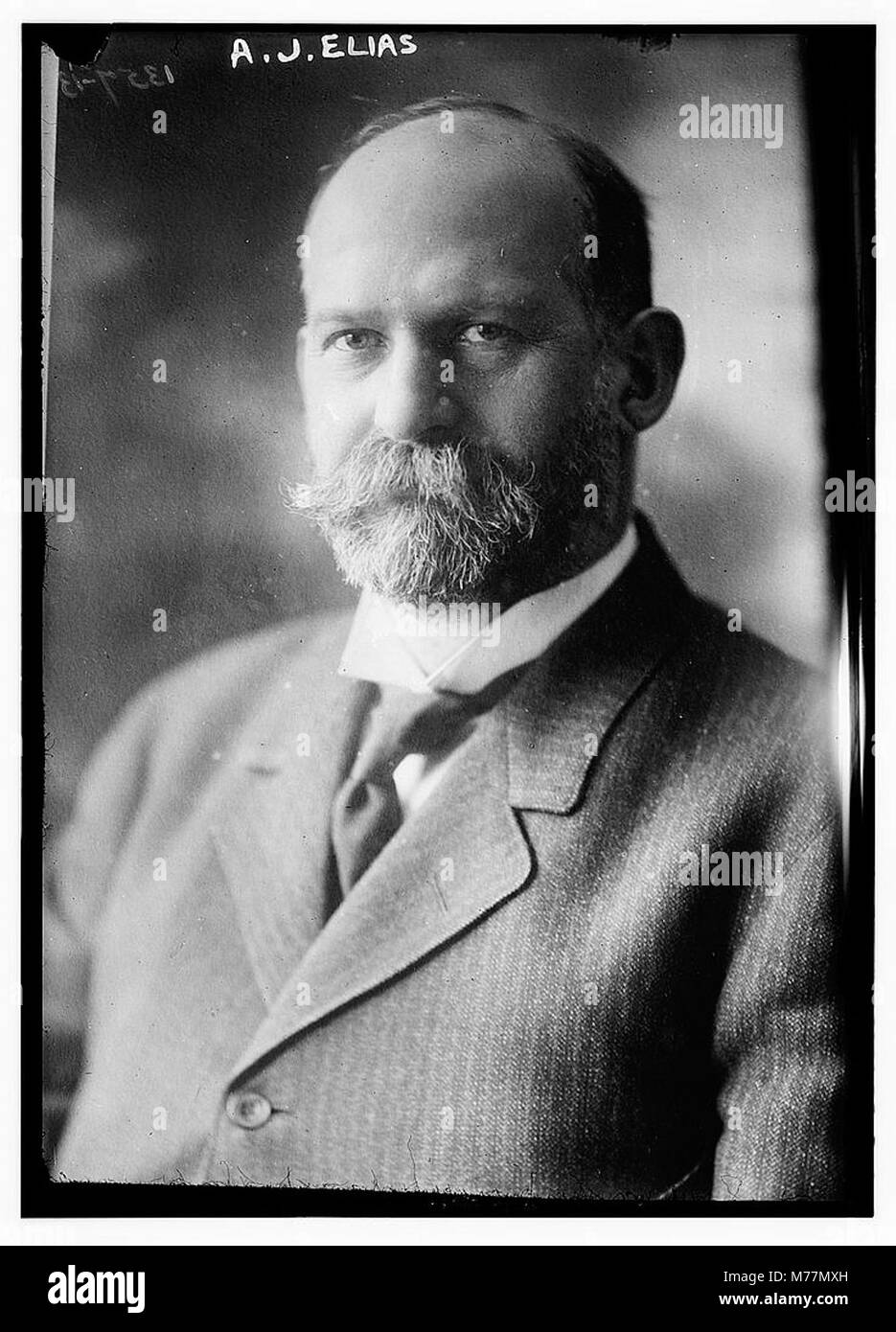 A formal portrait of A.J. Elias, a historical figure from the late 19th ...
