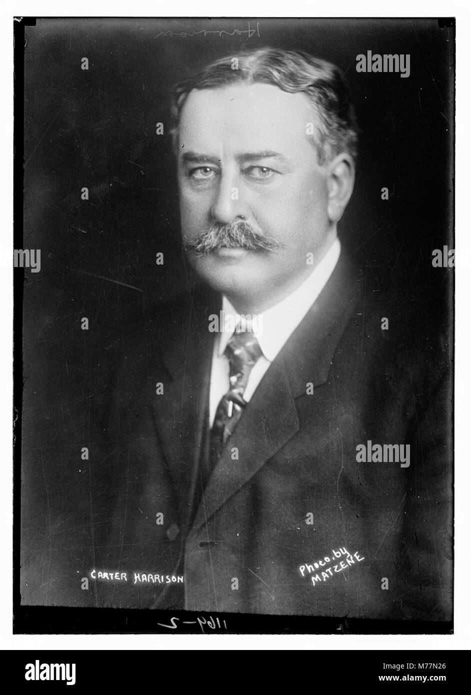 A portrait of Carter Harrison, an American politician, captured in a ...