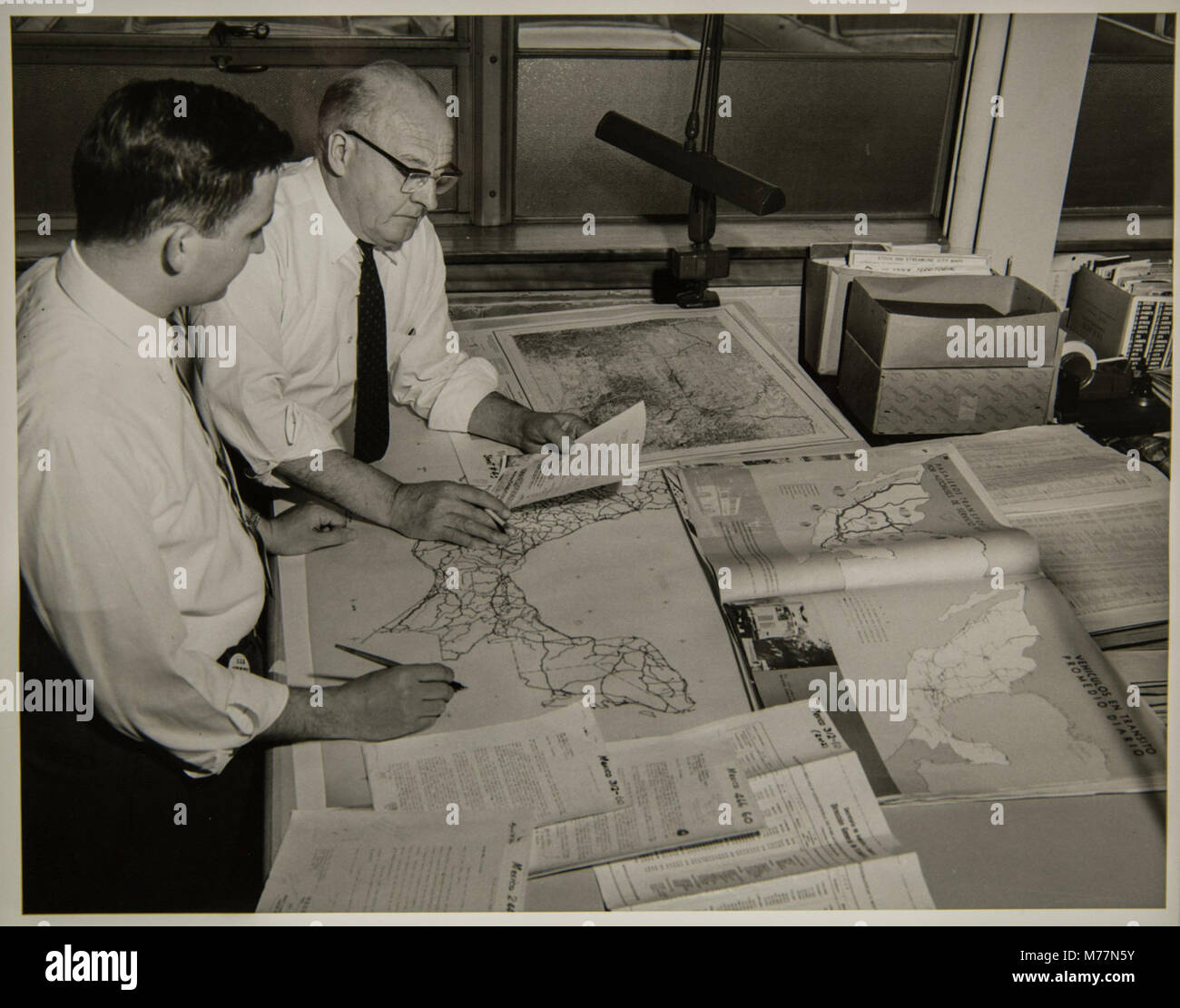 A historical image of road maps published by a cartographic company ...